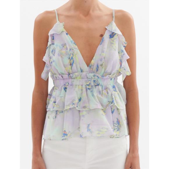 IRO | Tops | New Iro Amars Top In Mixed Blue | Poshmark